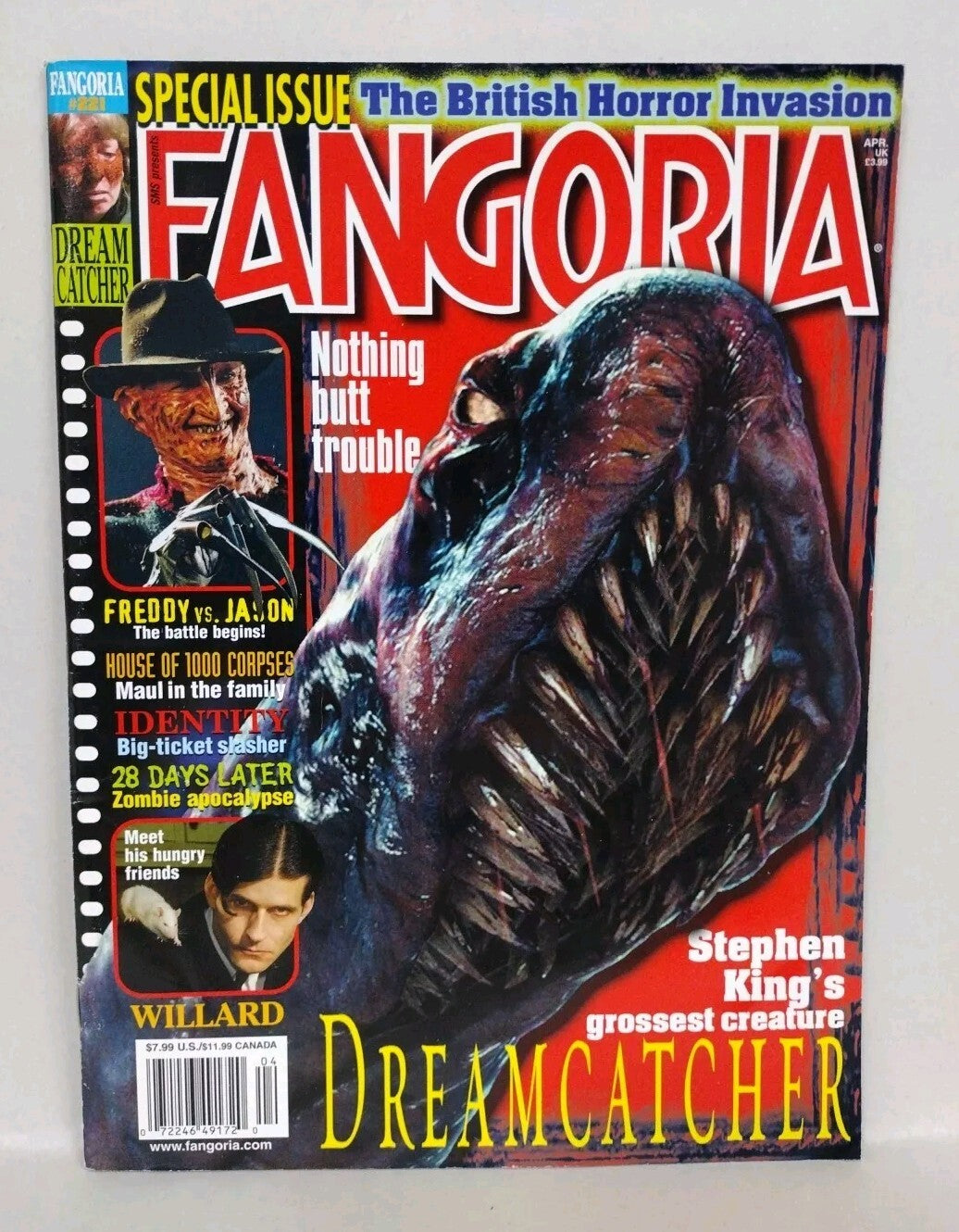 FANGORIA Magazine #221 (2003) Stephen King Dreamcatcher Freddy Vs Jaso ...
